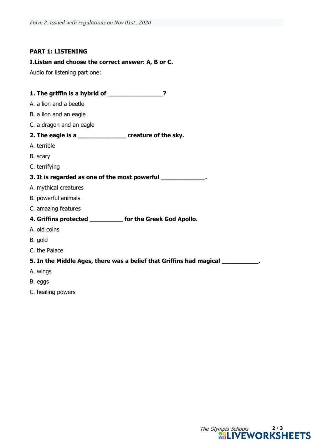 990772 | Impact 1 - Listening Test - 2020-21 | Sam Wardle