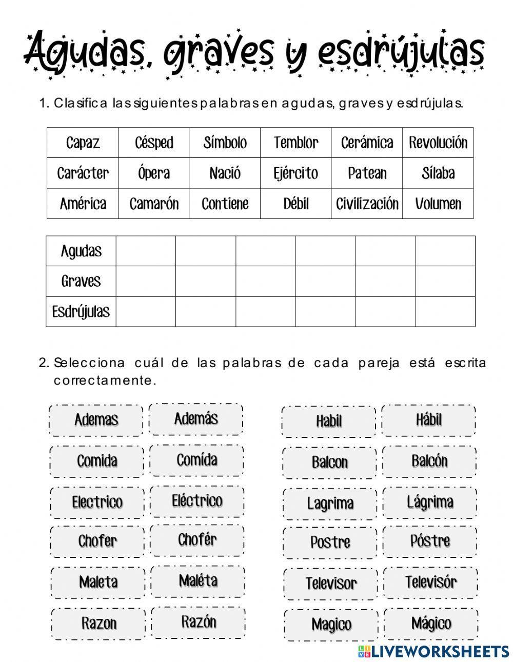 Ejercicios De Palabras Agudas Graves Y Esdr Julas Worksheet Liv – Bilarasa Ejercicios De Palabras Agudas Graves Y Esdr Julas Worksheet Liv – Bilarasa