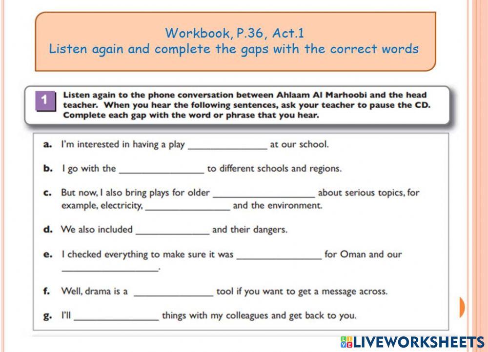 11B Th.3 U.4 act.1 WB worksheet | Live Worksheets