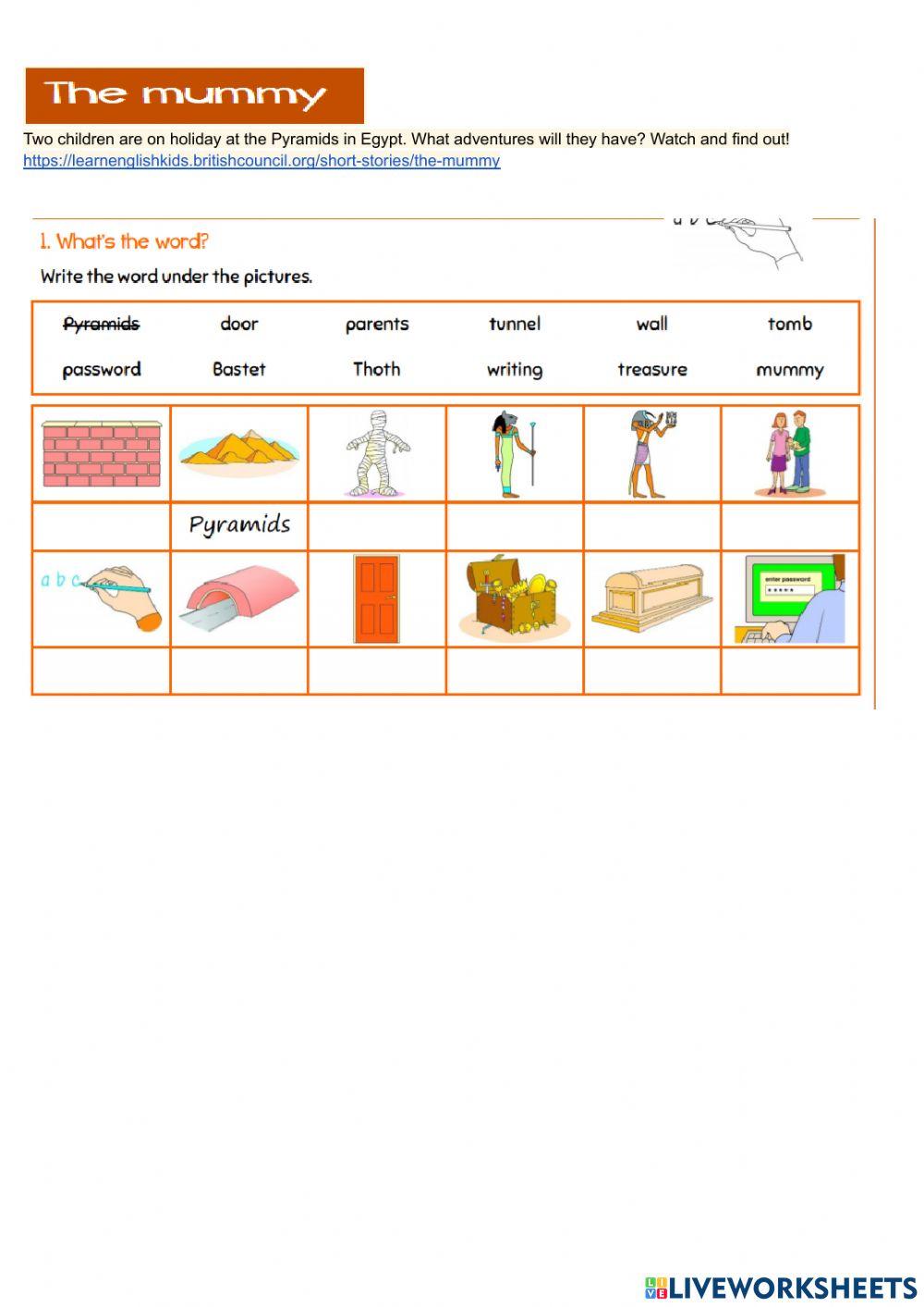 The Mummy interactive worksheet | Live Worksheets