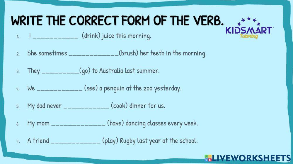 Quiz present vs past worksheet | Live Worksheets