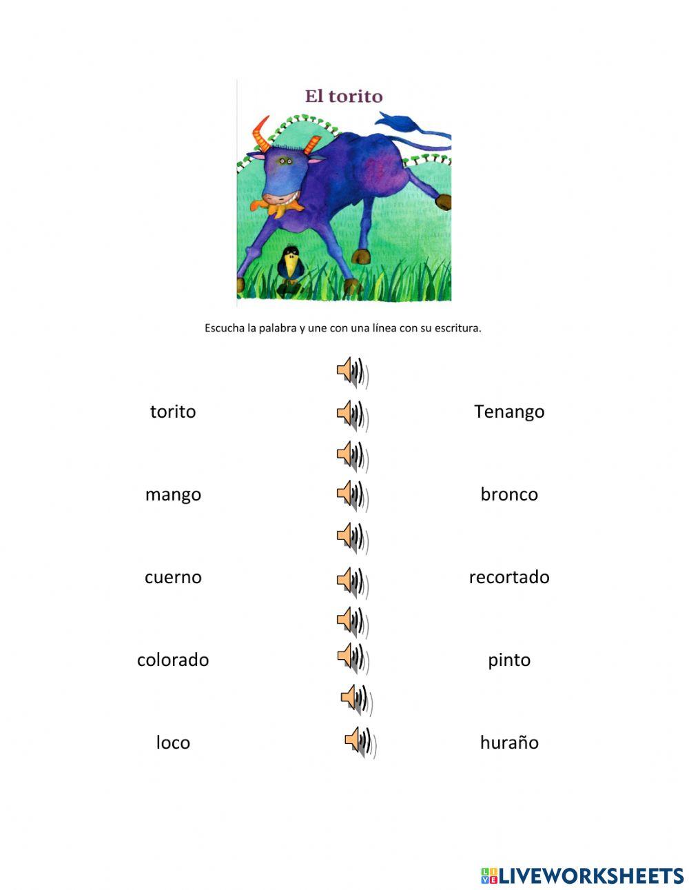 El torito worksheet | Live Worksheets