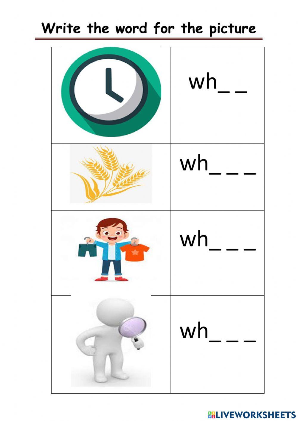 The WH (before) Family worksheet | Live Worksheets