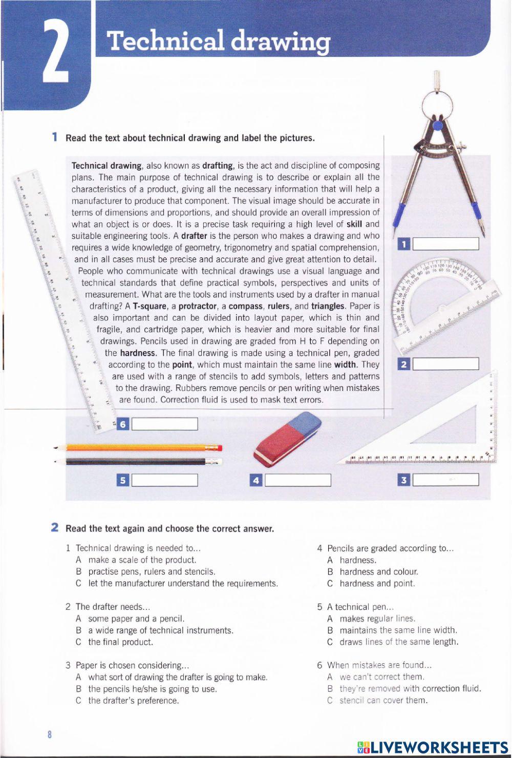 TECHNICAL DRAWING - Book Flash on English for Mechanics,