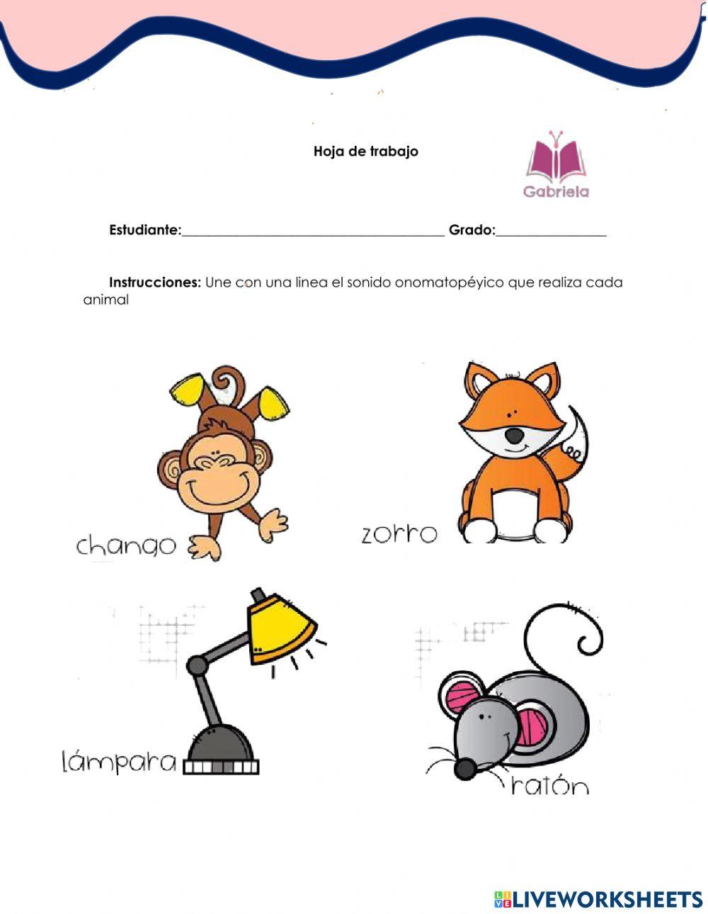 Sonidos onomatopeyicos exercise | Live Worksheets