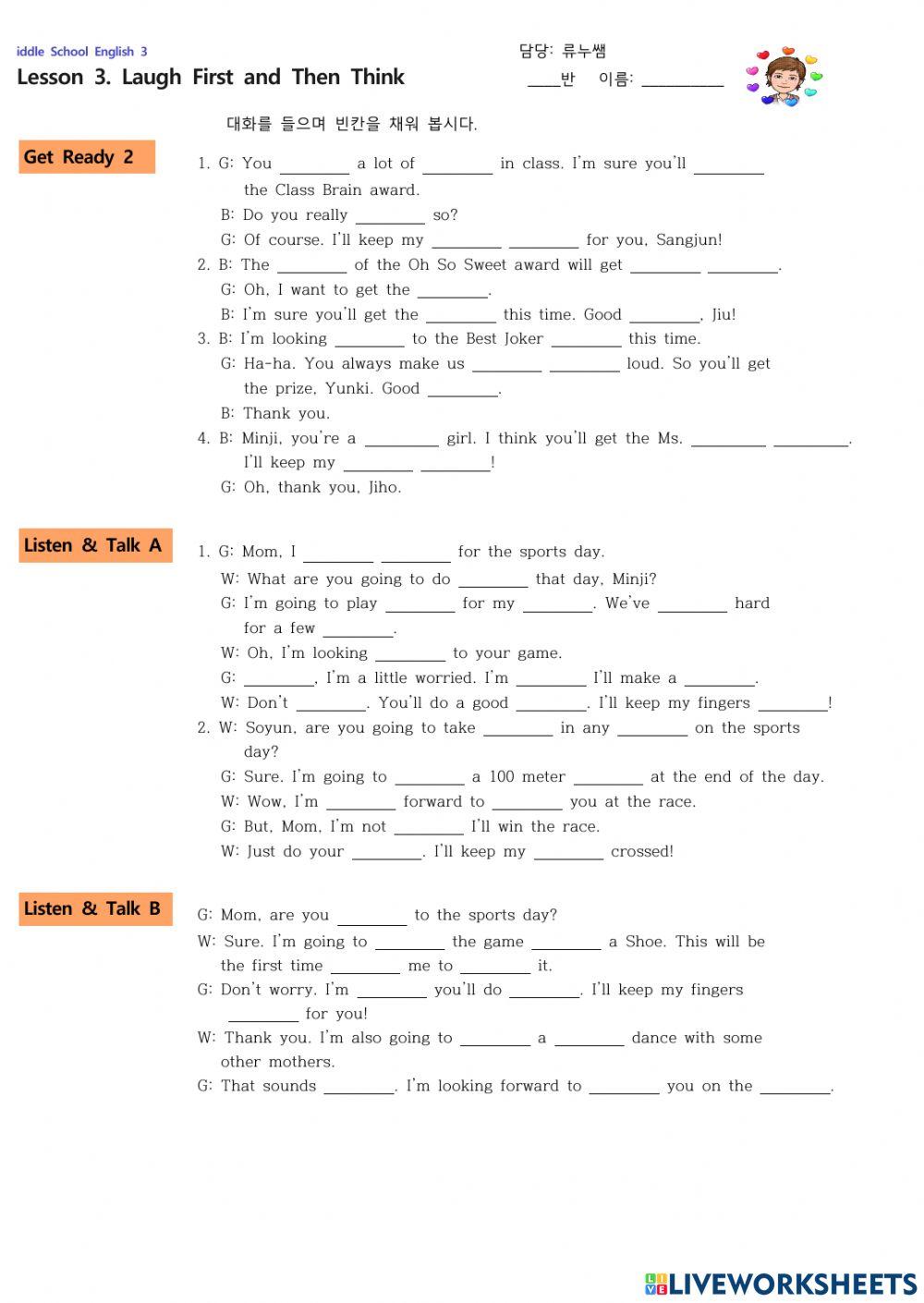 Be safe Be active worksheet | Live Worksheets