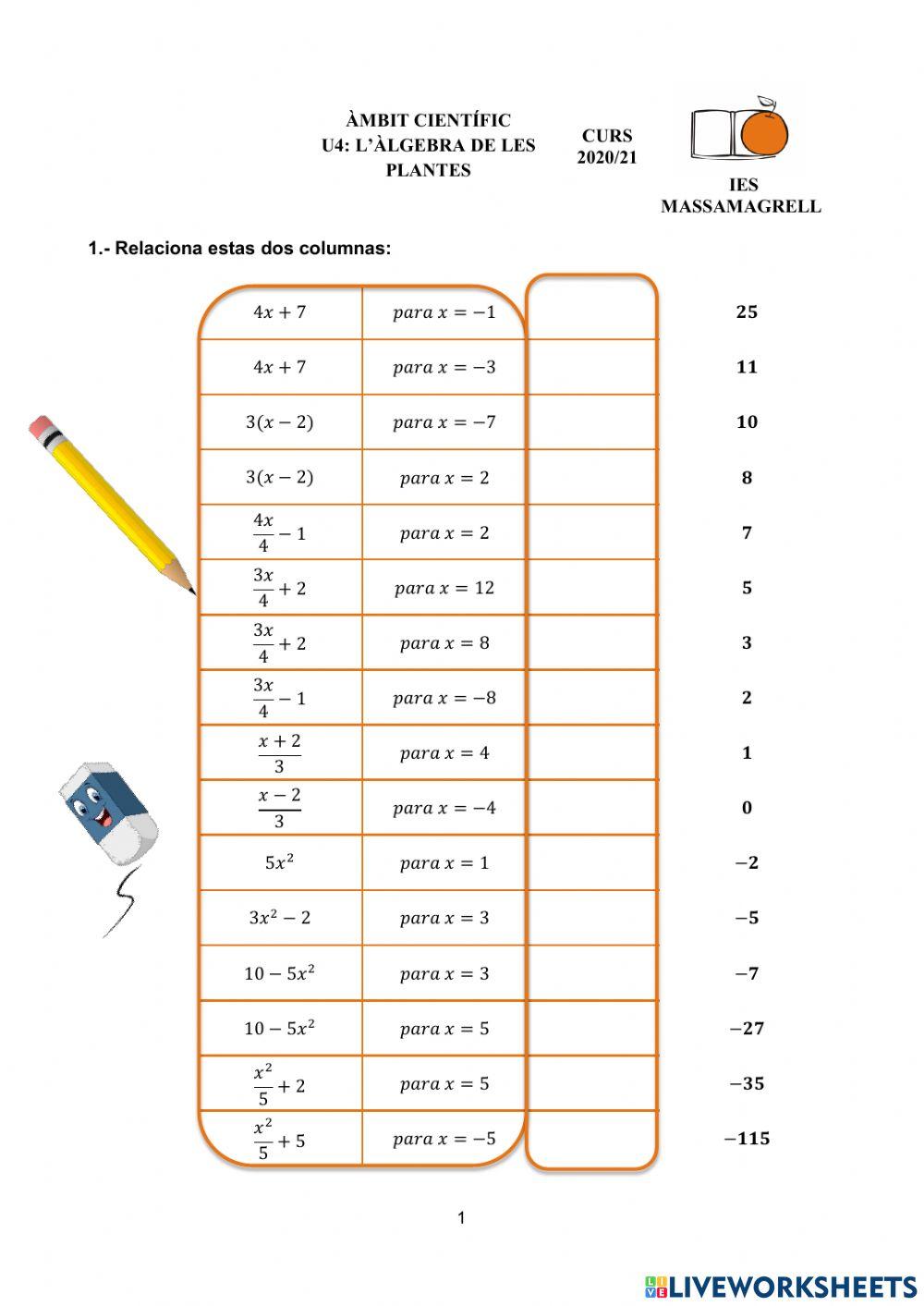 Valor Numérico … | Free Interactive Worksheets | 3015684