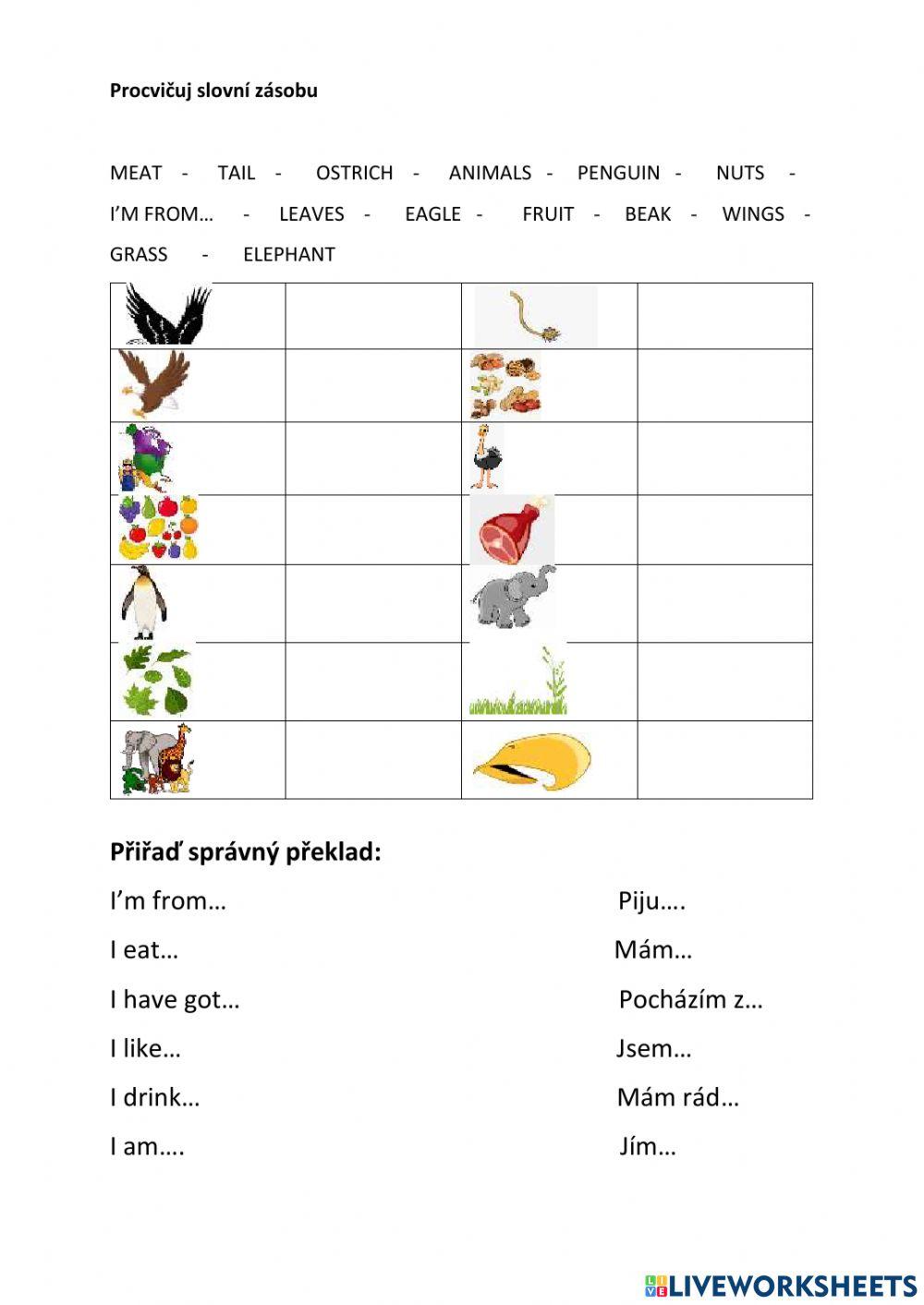 Animals online exercise for elementary | Live Worksheets