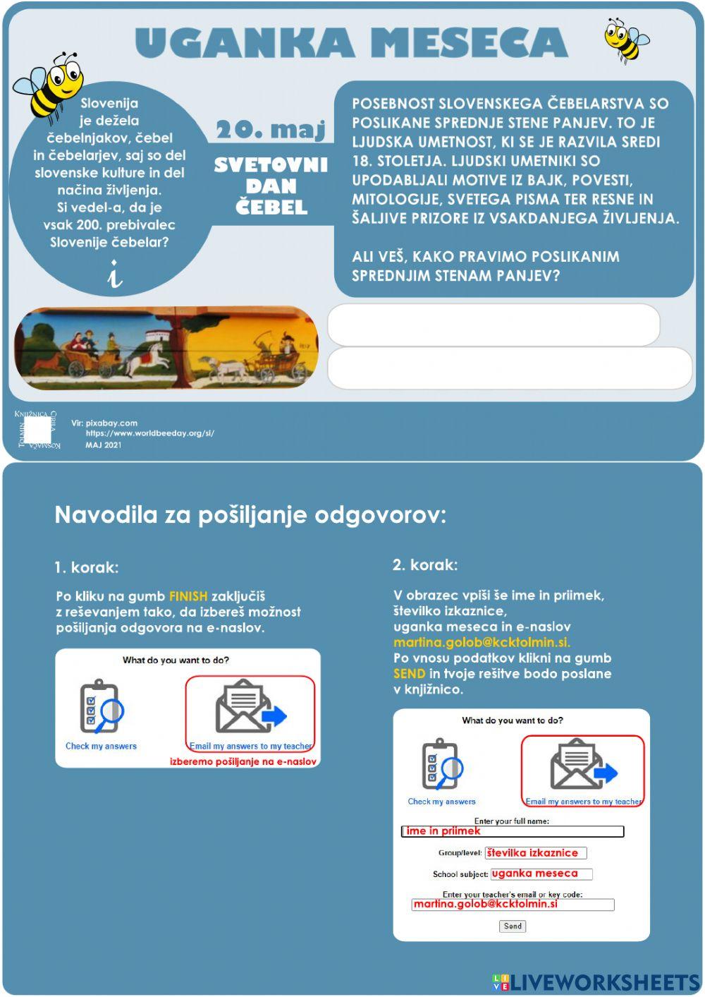 Uganka meseca, maj 2021 online exercise for | Live Worksheets