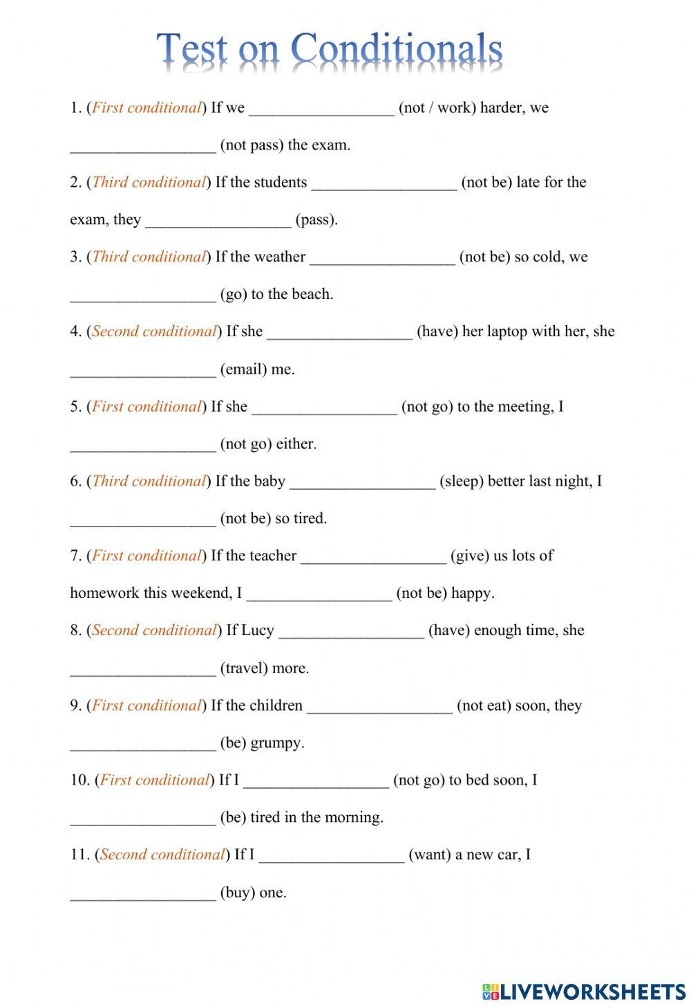 Quiz-Conditiona… | Free Interactive Worksheets | 6586168