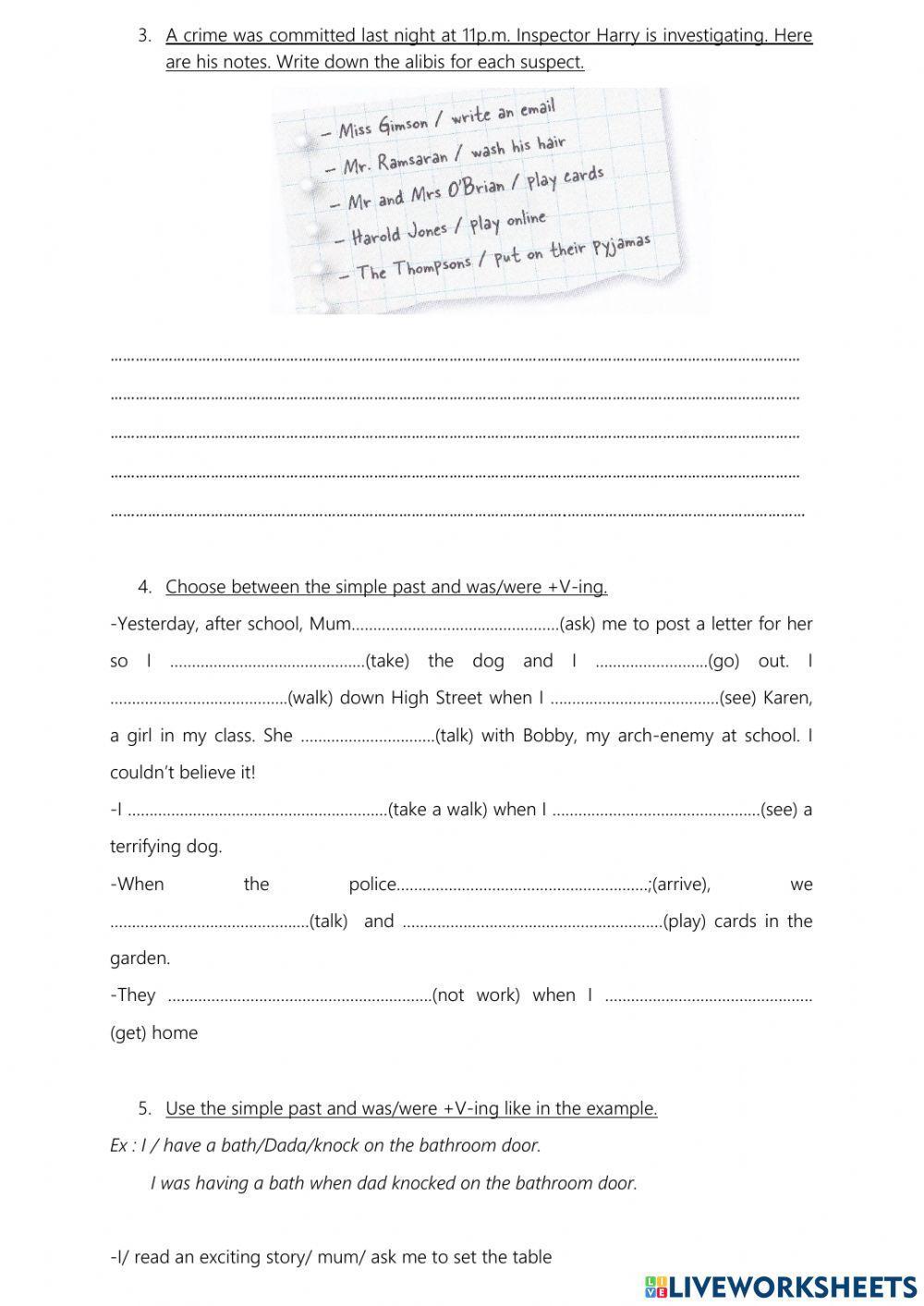 Preterit be +V-… | Free Interactive Worksheets | 993762