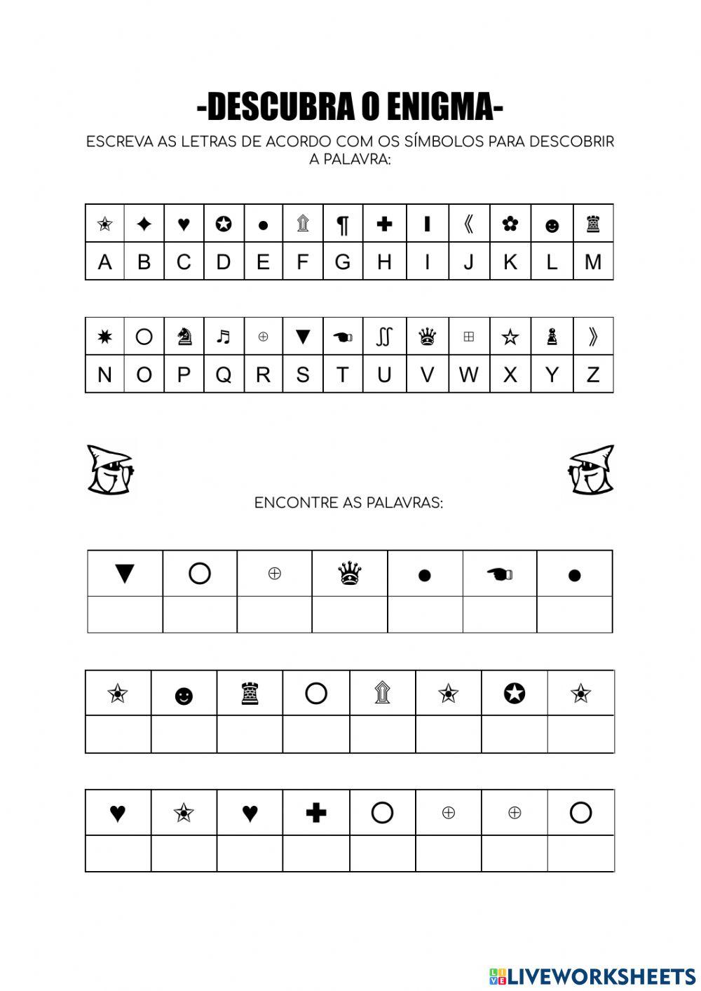 Descubra o Enigma online exercise for | Live Worksheets