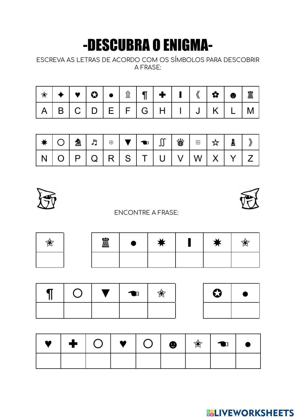 Descubra o Enigma online exercise for | Live Worksheets