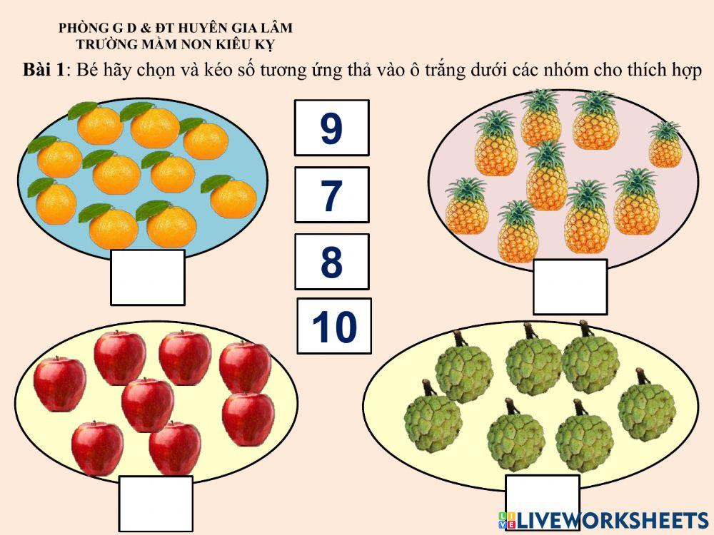 bài tập tách gộp trong phạm vi 10 online exercise for | Live Worksheets