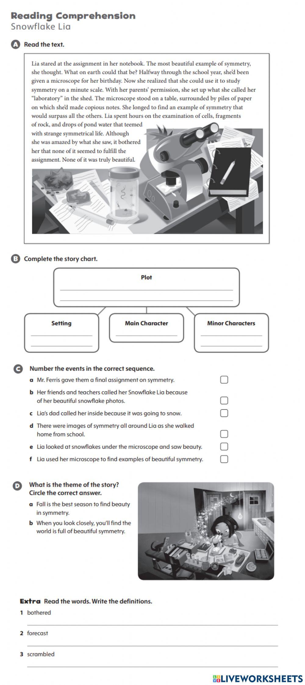 Reading comprehension online exercise for 6TH | Live Worksheets