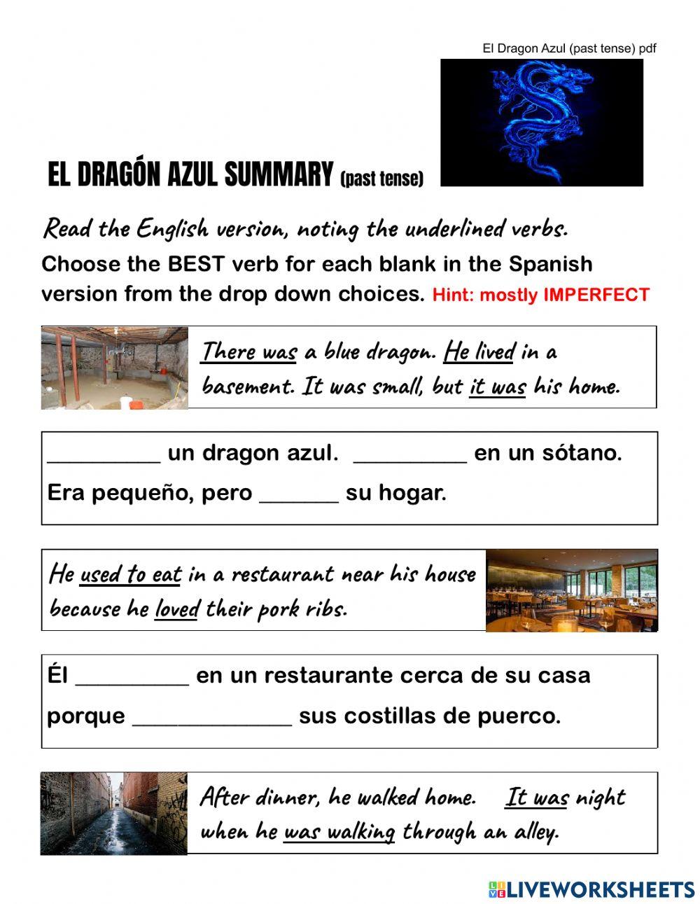 El Dragon Azul … | Free Interactive Worksheets | 995446