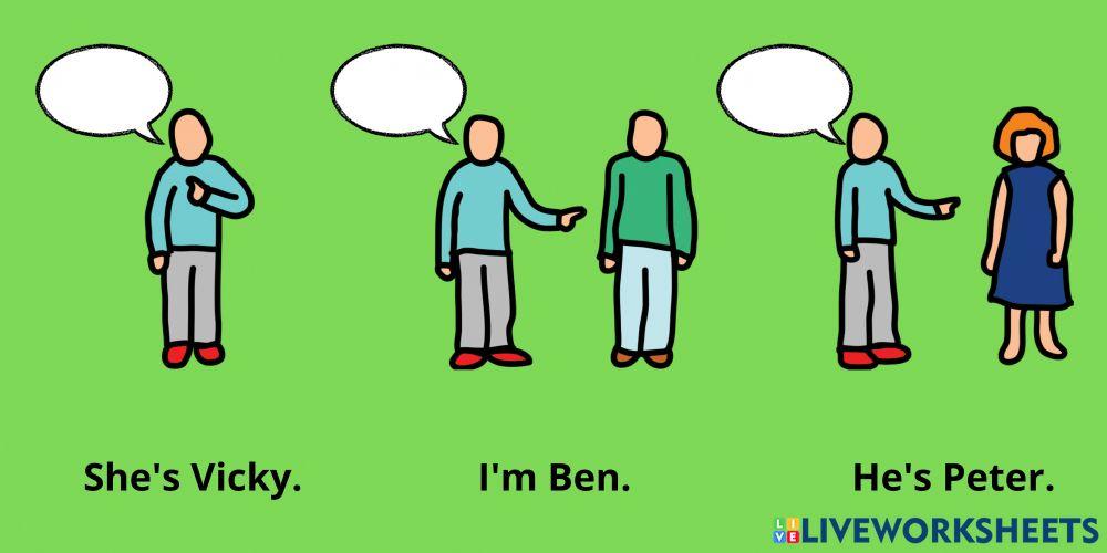 he is, she is, I am online exercise for | Live Worksheets