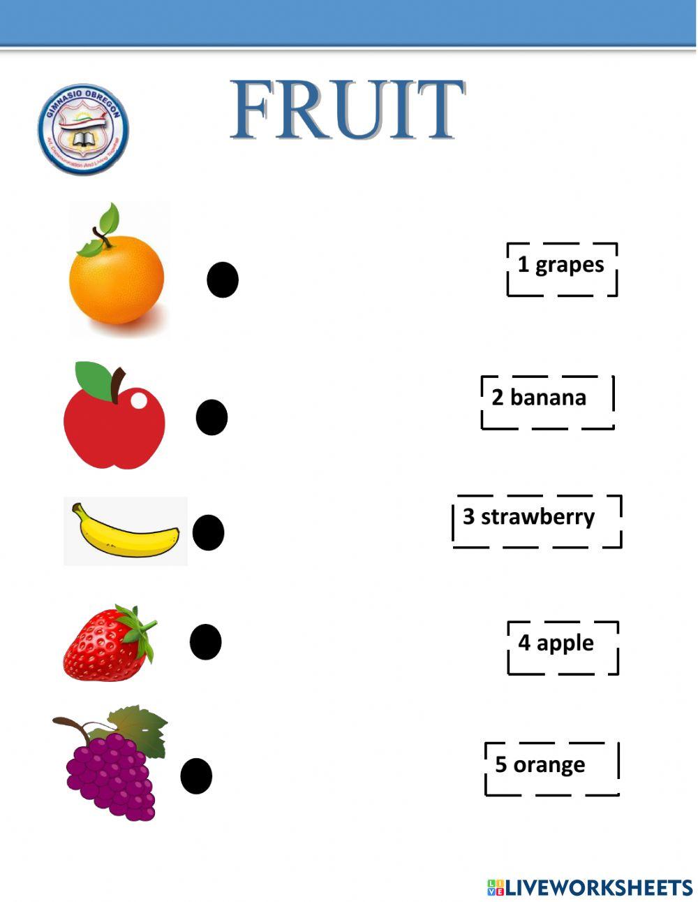 Fruits online exercise for kinder | Live Worksheets