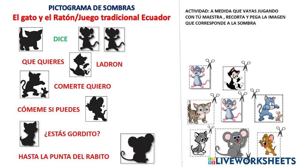 JUEGO INTERACTIVO DEL GATO Y EL RATÓN online exercise for | Live Worksheets