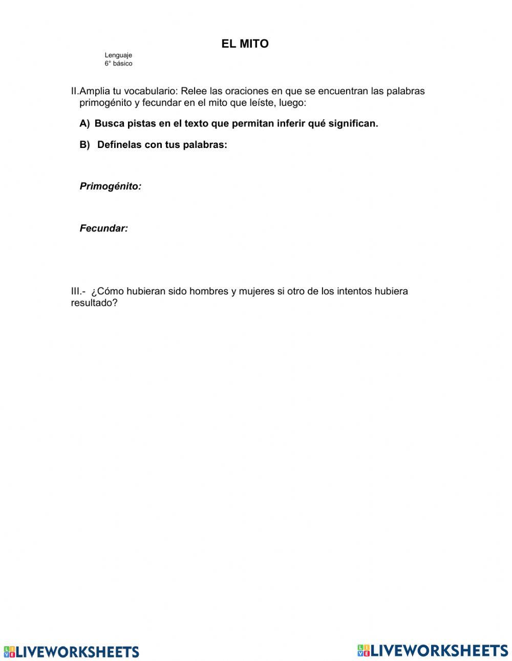 Make Make, mito | Free Interactive Worksheets | 995716