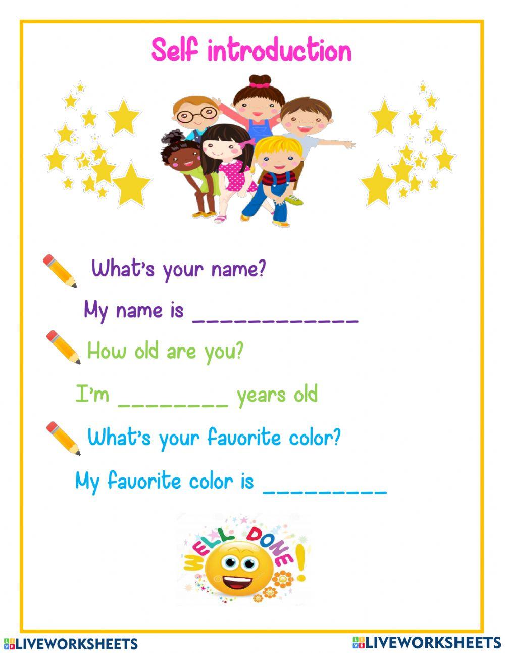 Introduction free online exercise | Live Worksheets