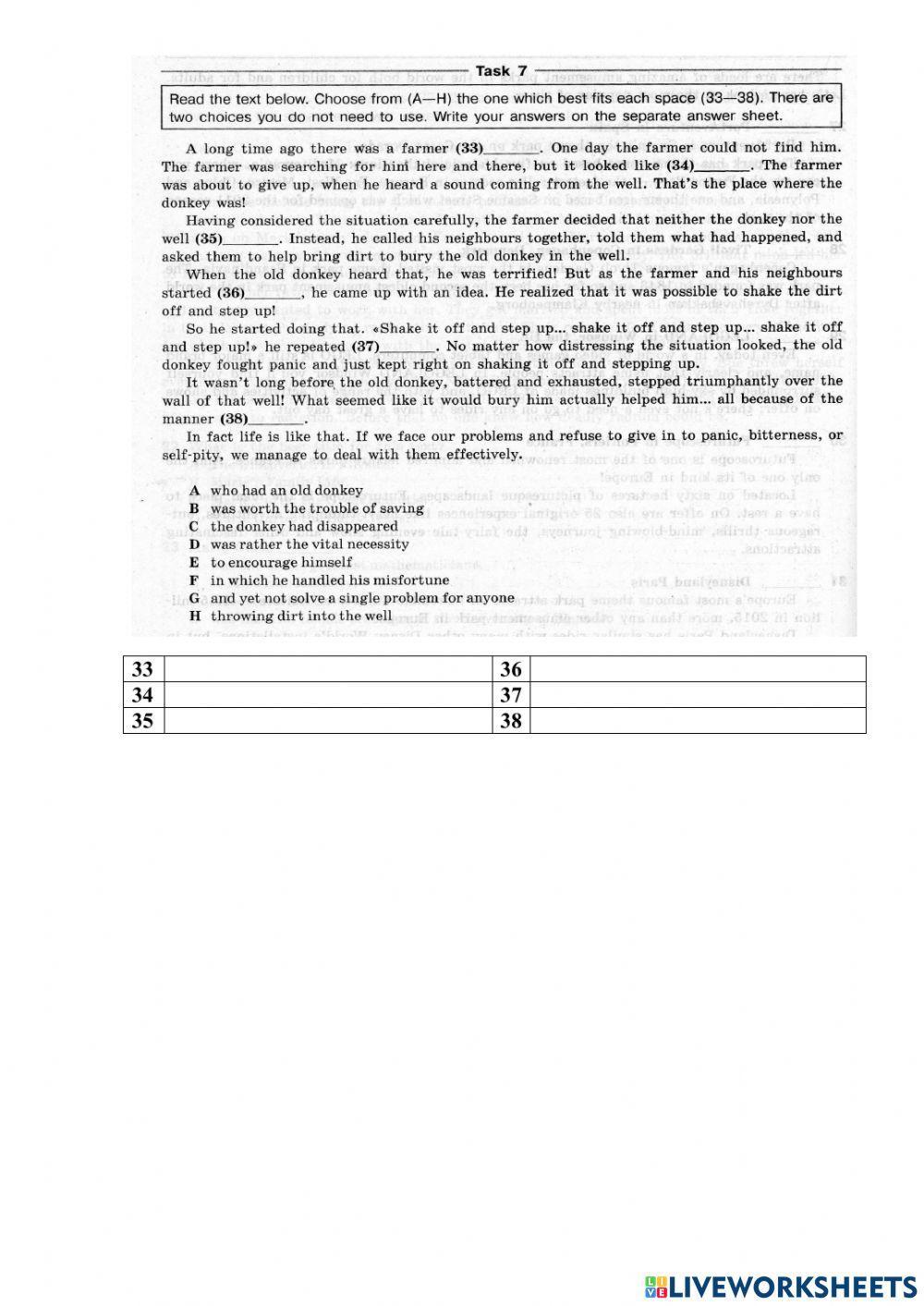 Reading 10 grade 2 sem 2023 worksheet | Live Worksheets