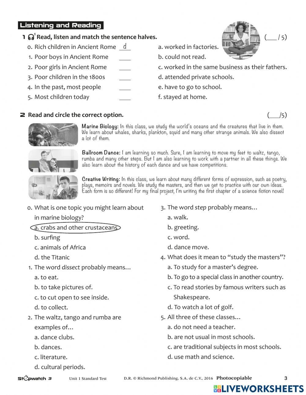 stopwatch 3 - u… | Free Interactive Worksheets | 5011037