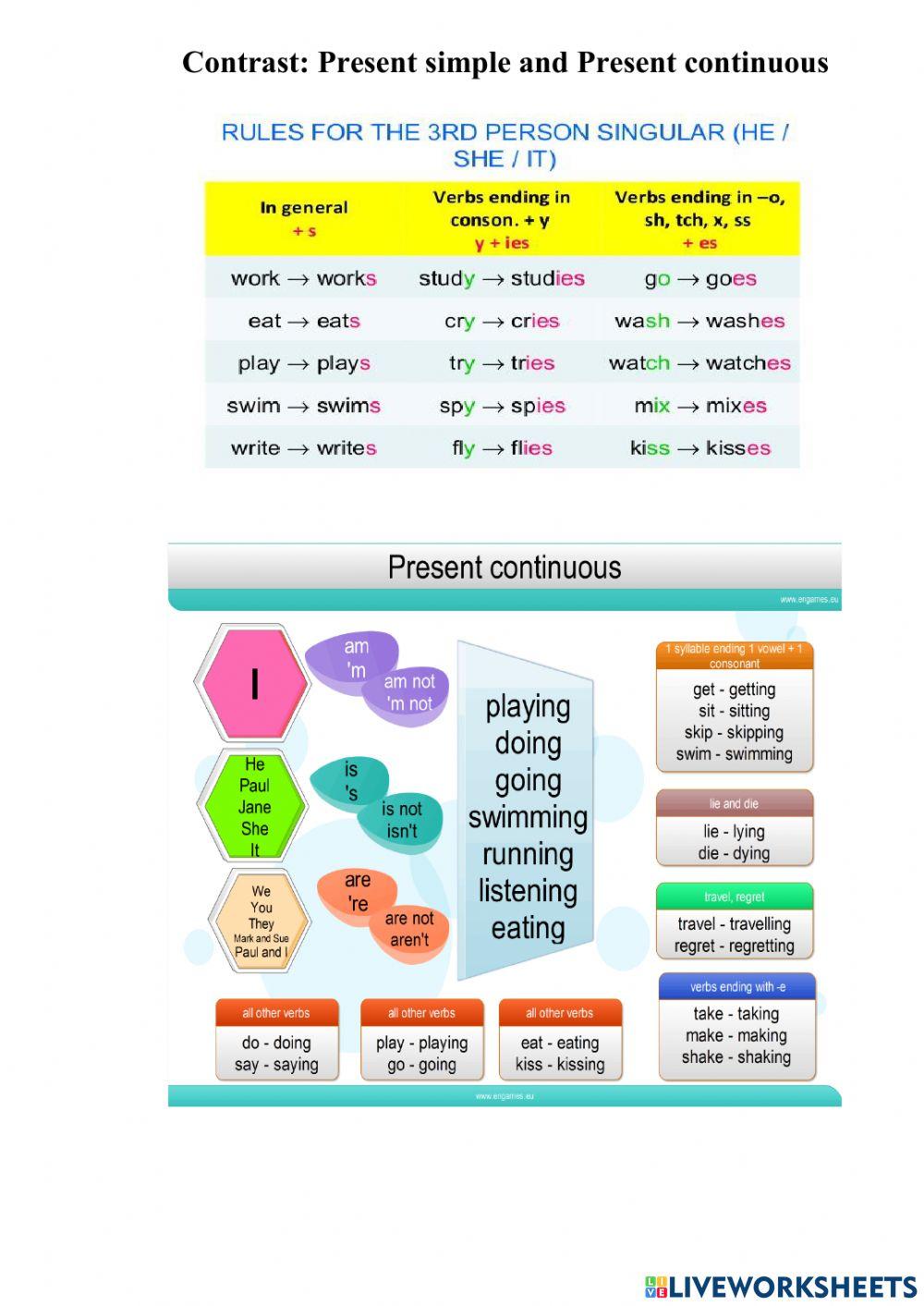 6587839 | Contrast: Present simple and Present