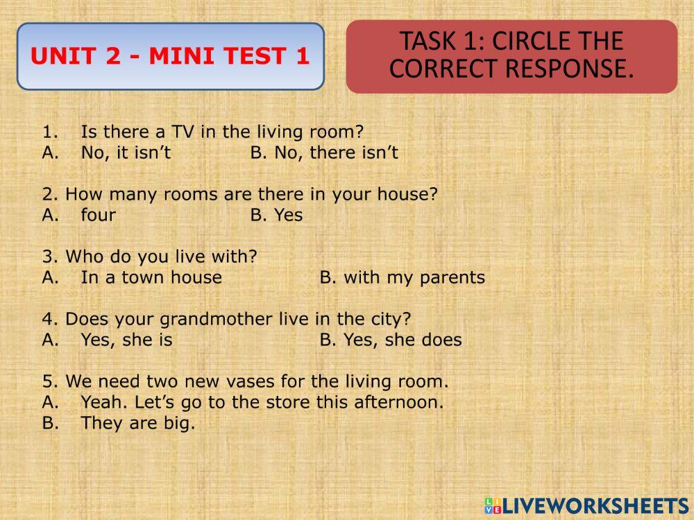 Mini Test 5 - Grade 6 | Dang Duong | Live Worksheets
