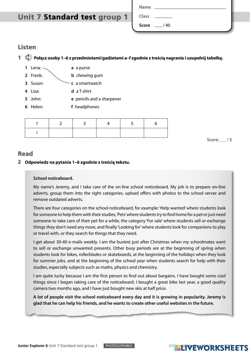 Junior explorer… | Free Interactive Worksheets | 6588224