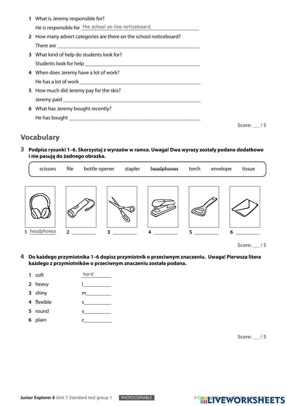 Junior explorer… | Free Interactive Worksheets | 6588224