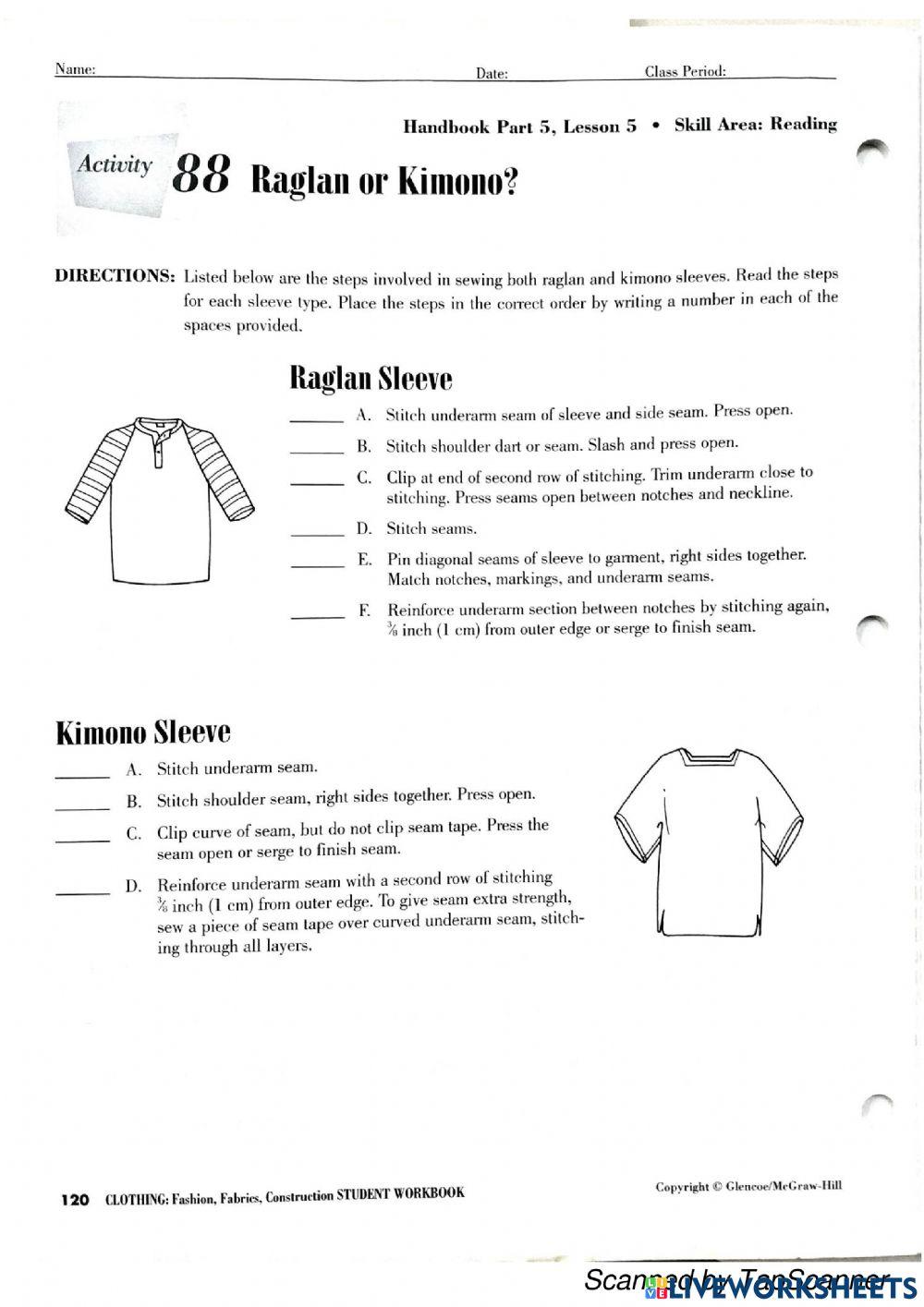 Sleeves Worksheets online exercise for | Live Worksheets