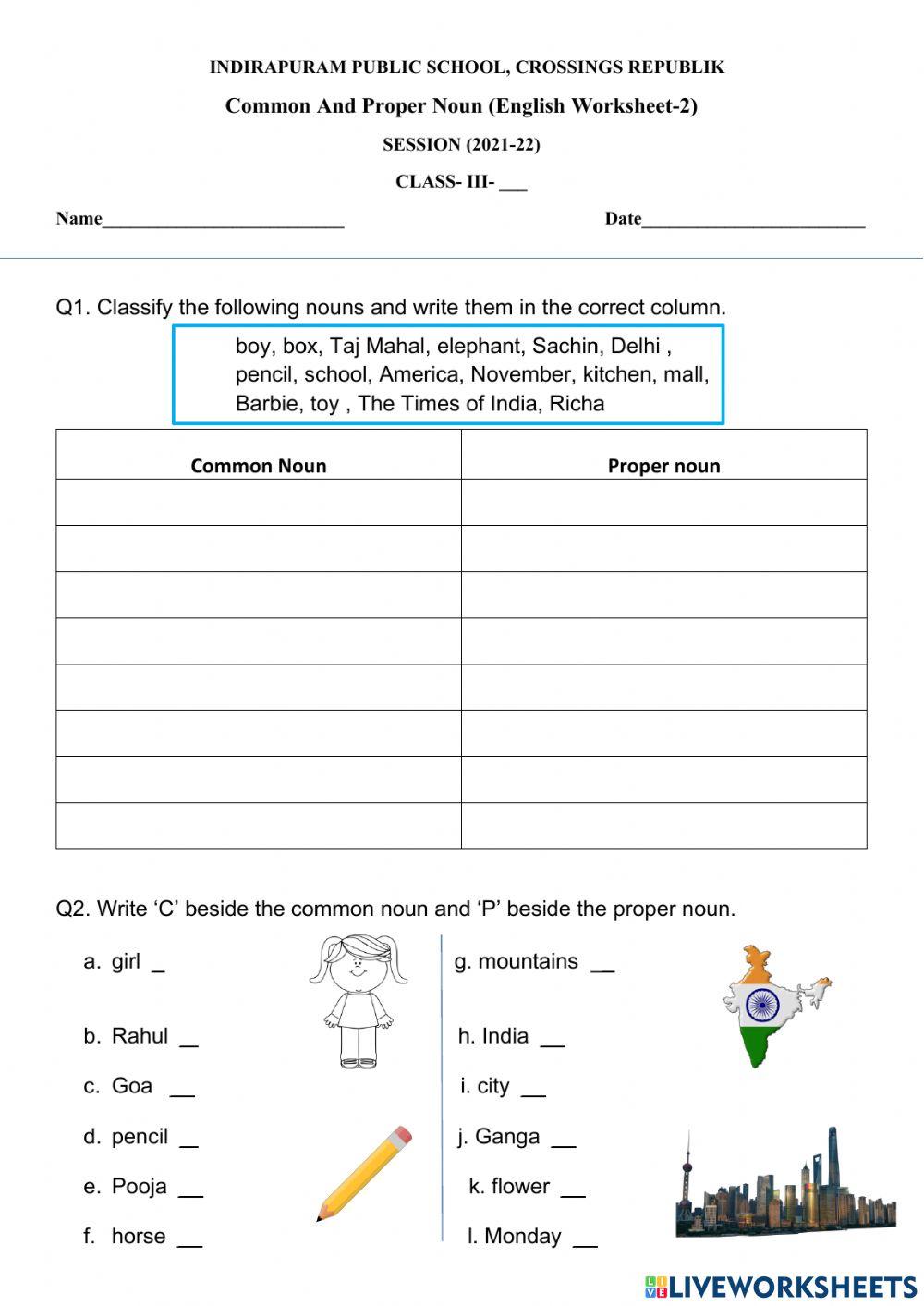 Common and Prop… | Free Interactive Worksheets | 997409