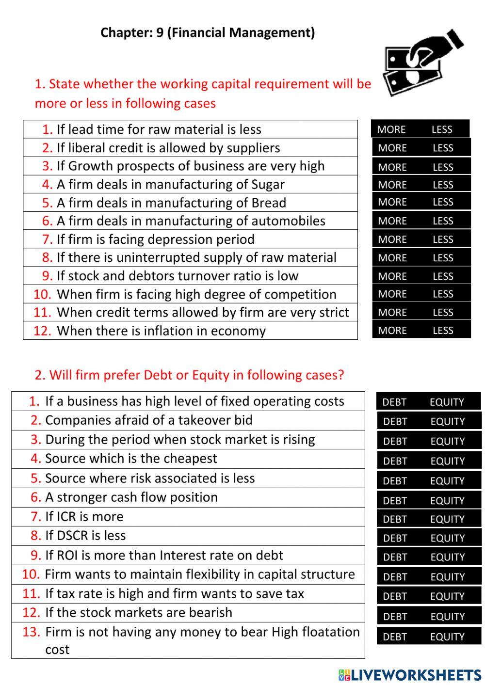 Financial Manag… | Free Interactive Worksheets | 997500