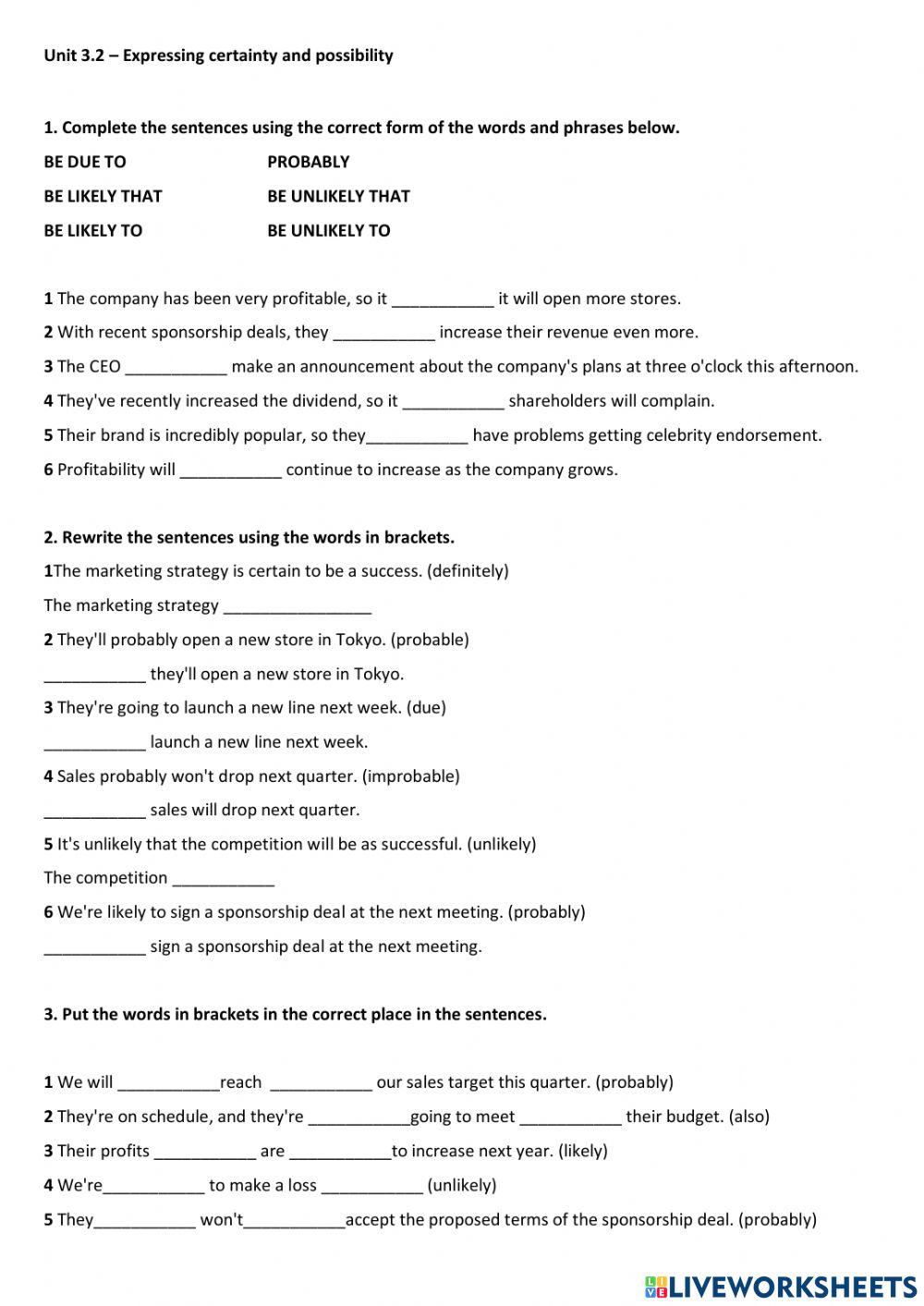 Expressin certainty and probability 997454 | Ma.