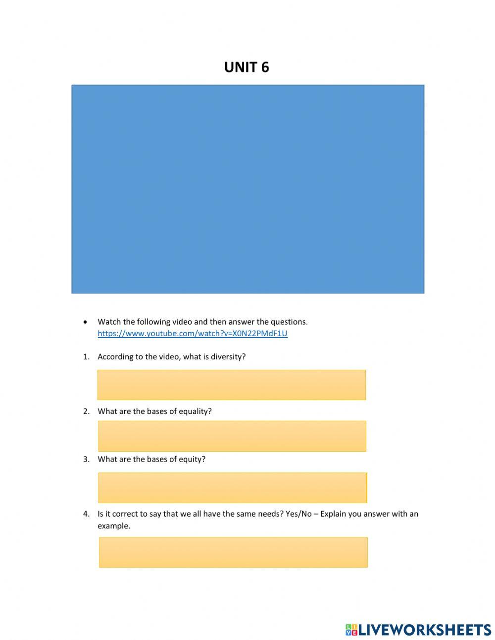 Equity vs equal… | Free Interactive Worksheets | 997523