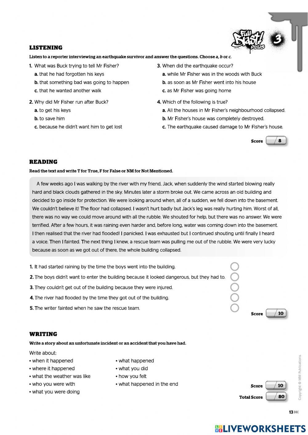Full Blast 3 Gr… | Free Interactive Worksheets | 5012198