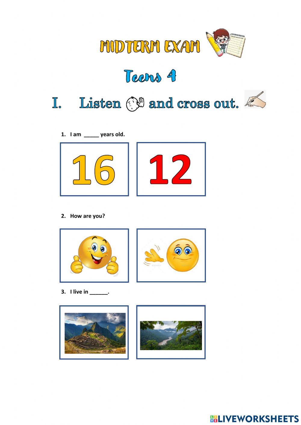 MIDTERM EXAM - … | Free Interactive Worksheets | 5012234