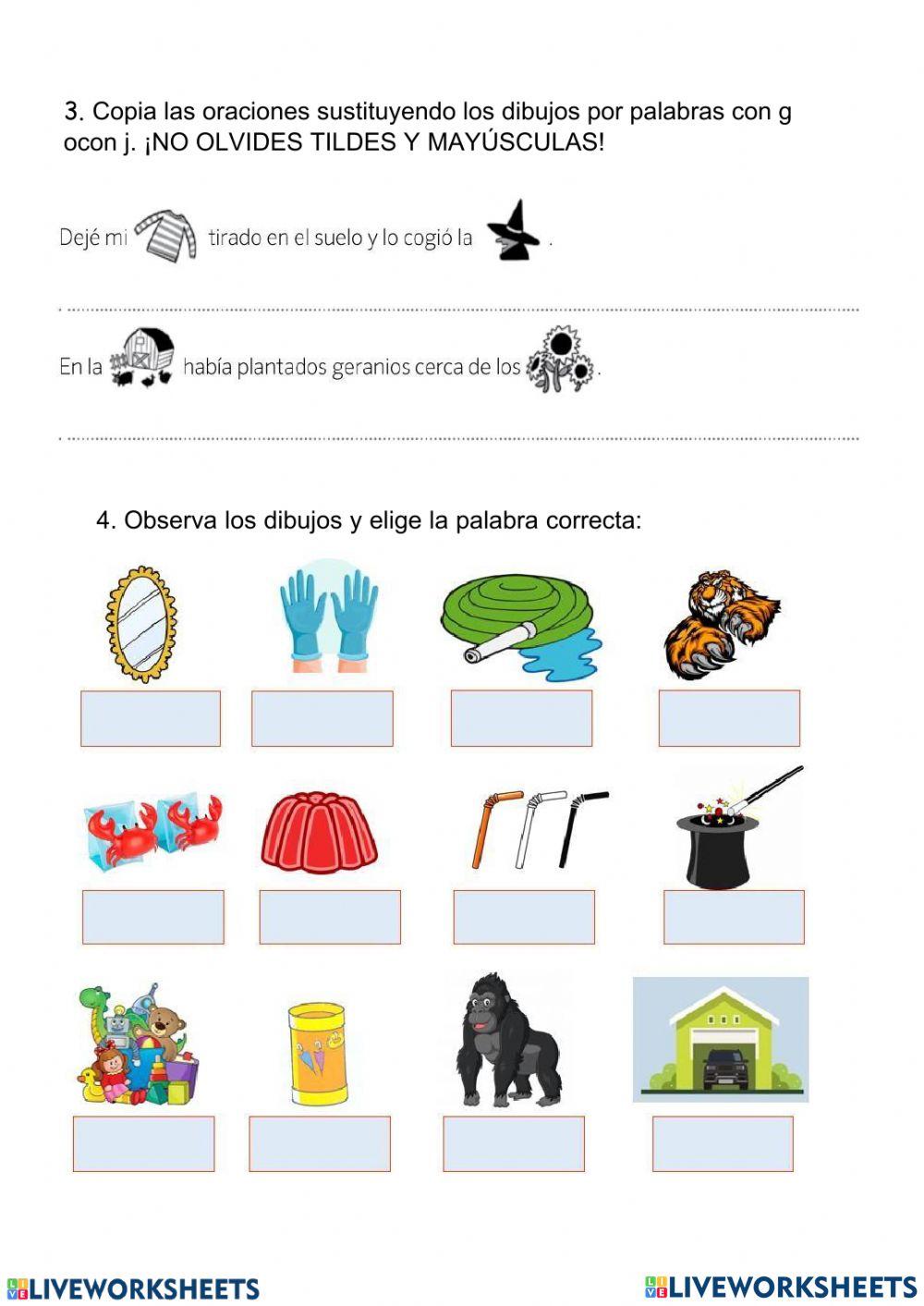 Ficha De Uso De La J Y G Para Tercero De Primaria Easter Wor Ficha De Uso De La J Y G Para Tercero De Primaria Easter Wor