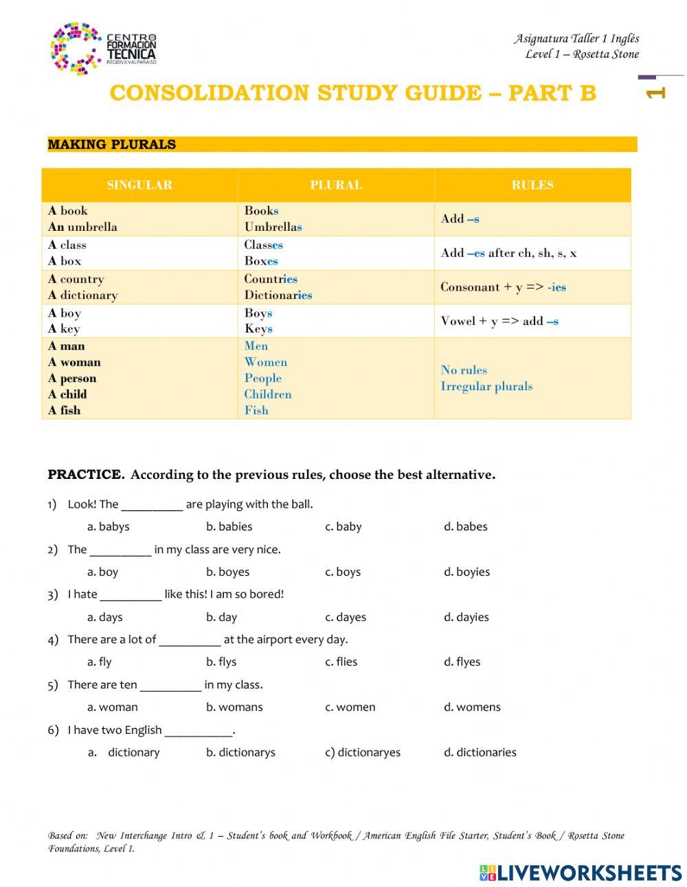 Grammar Review MTT Part B worksheet | Live Worksheets
