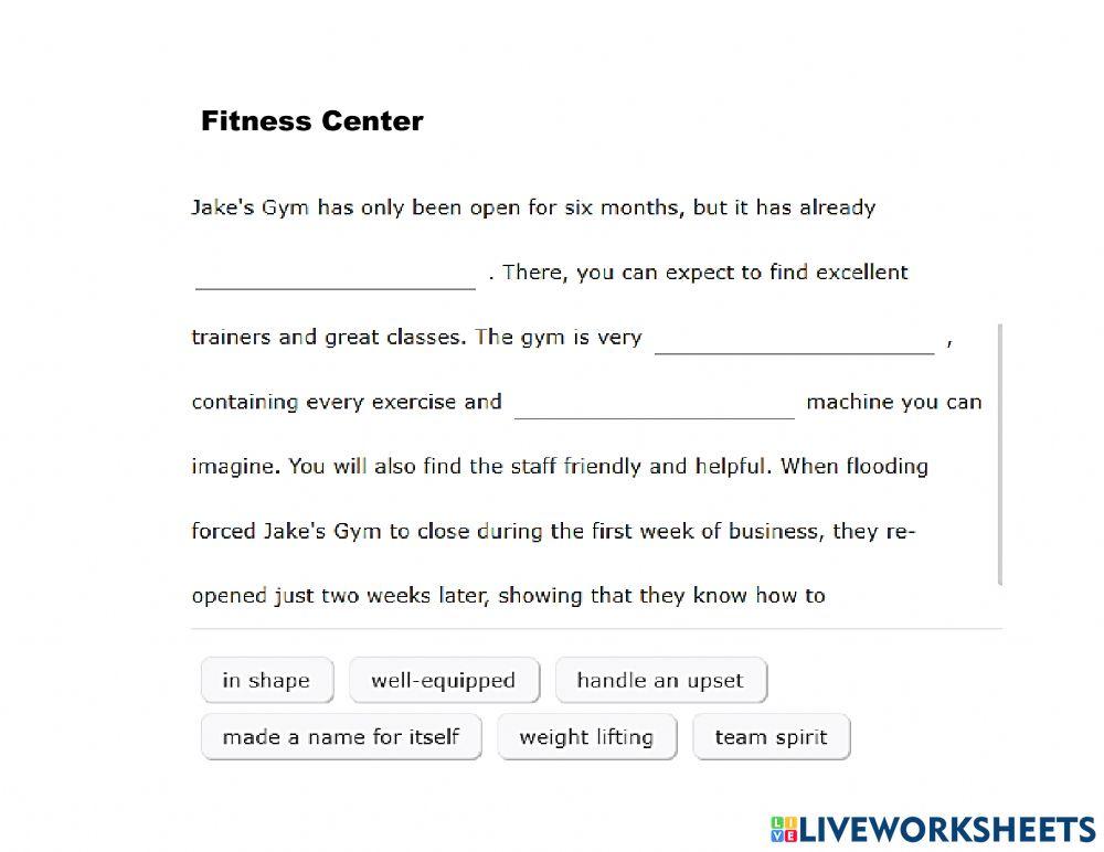 Fitness - Sport online exercise for | Live Worksheets