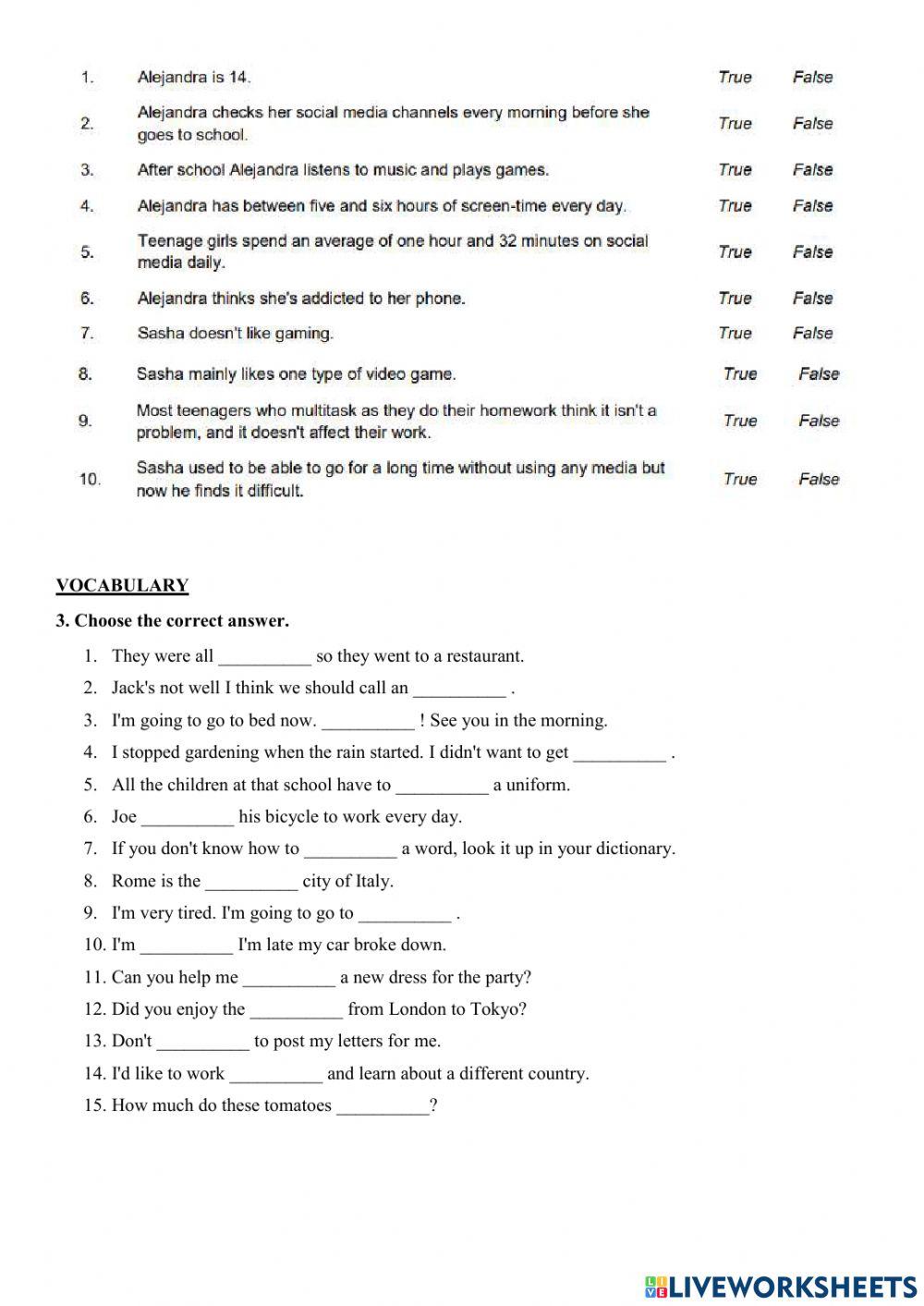 Test - Technology worksheet | Live Worksheets