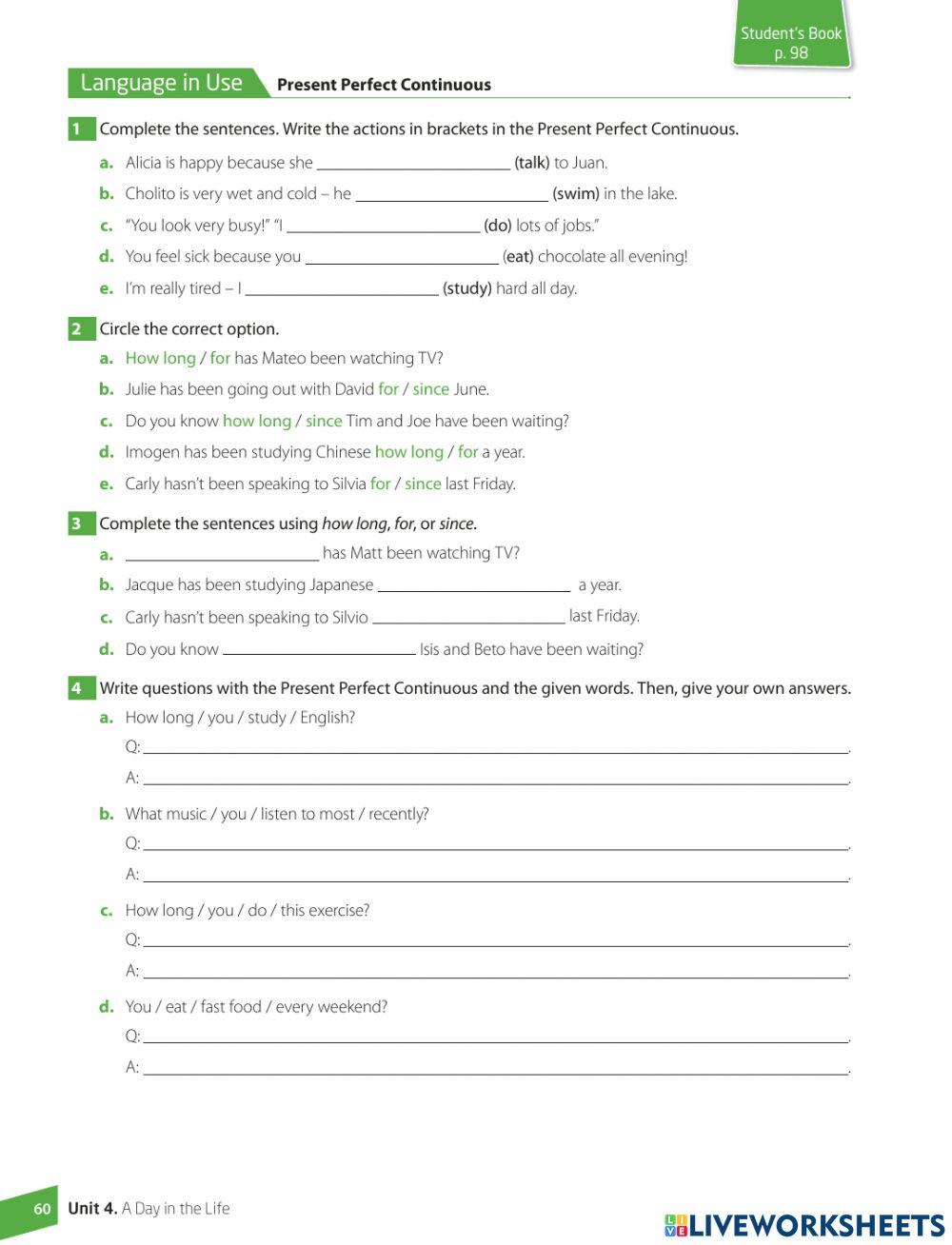 Present Perfect Continuous For since how Long 6590095 present-perfect-continuous-for-since-how-long-6590095