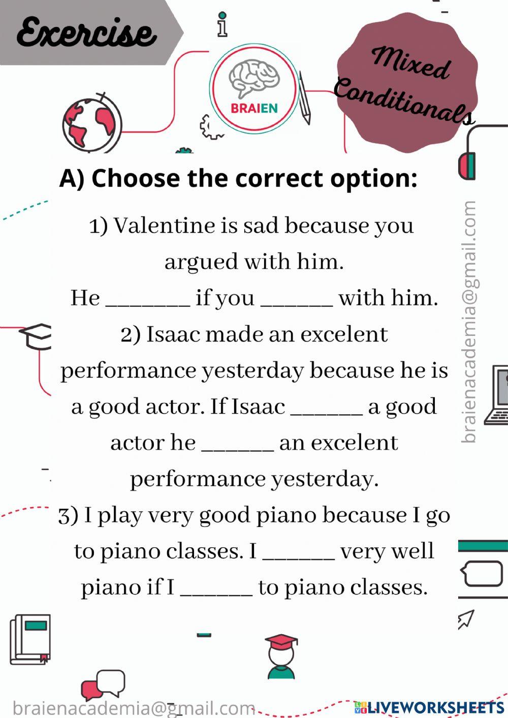 Mixed condition… | Free Interactive Worksheets | 1000065