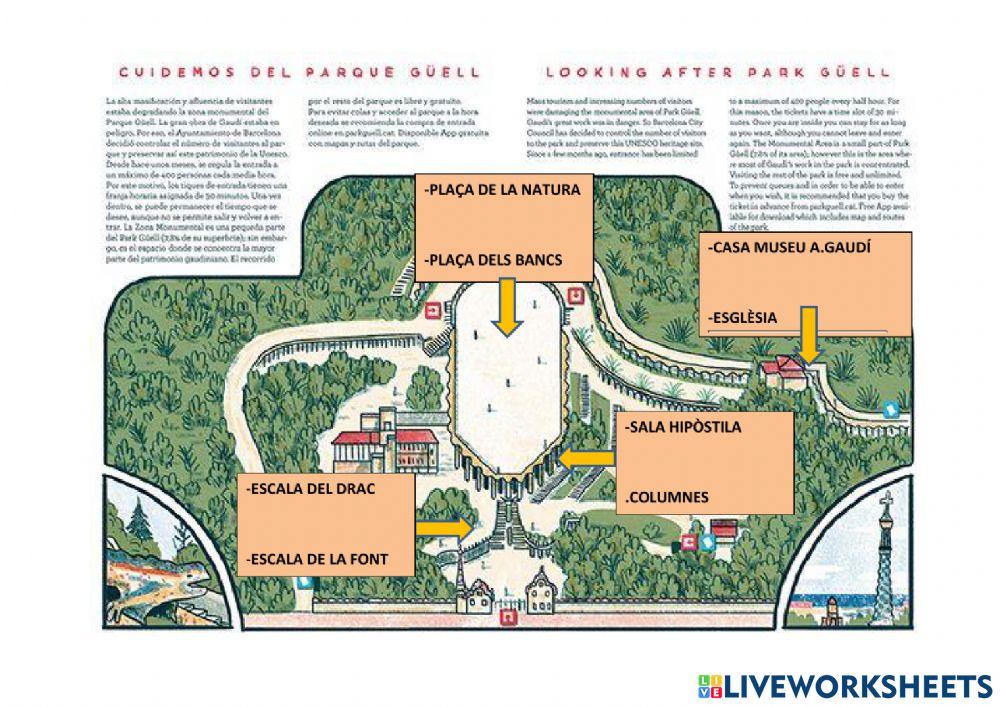 Mapa Do Parque Guell Barcelona: Mapa Turístico Em Pdf | Tripomatic