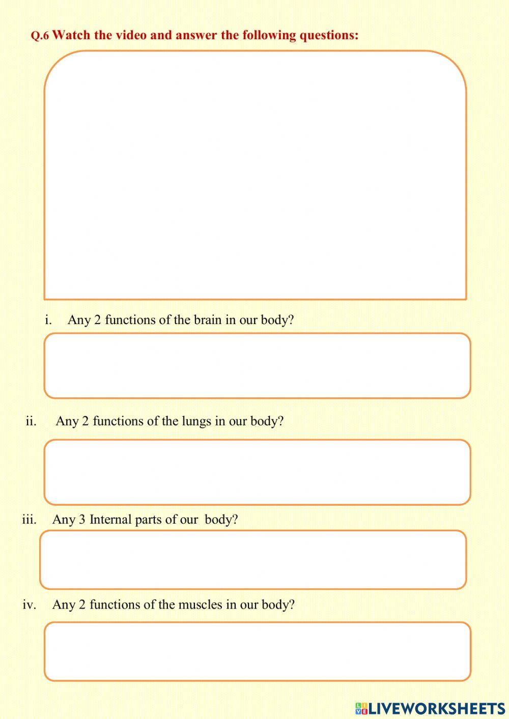 Body parts | Free Interactive Worksheets | 999997