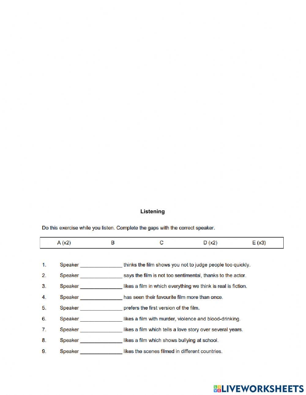 Exam b1 worksheet | Live Worksheets