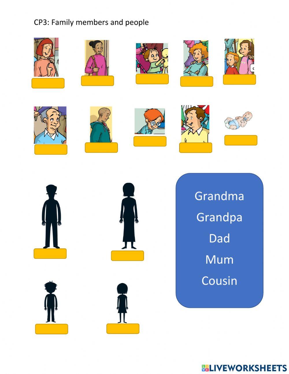Family and people worksheet | Live Worksheets