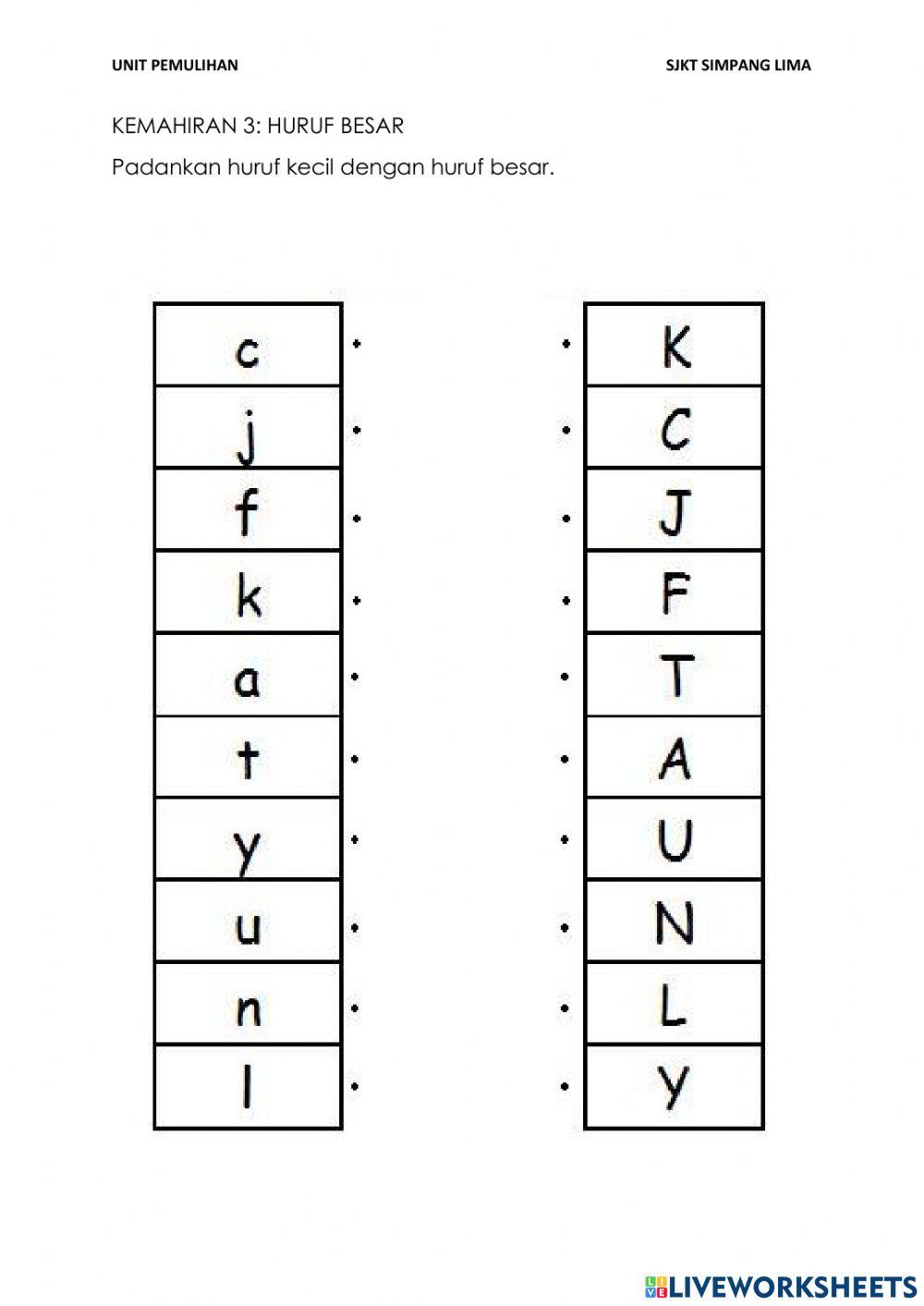 Huruf online pdf exercise | Live Worksheets