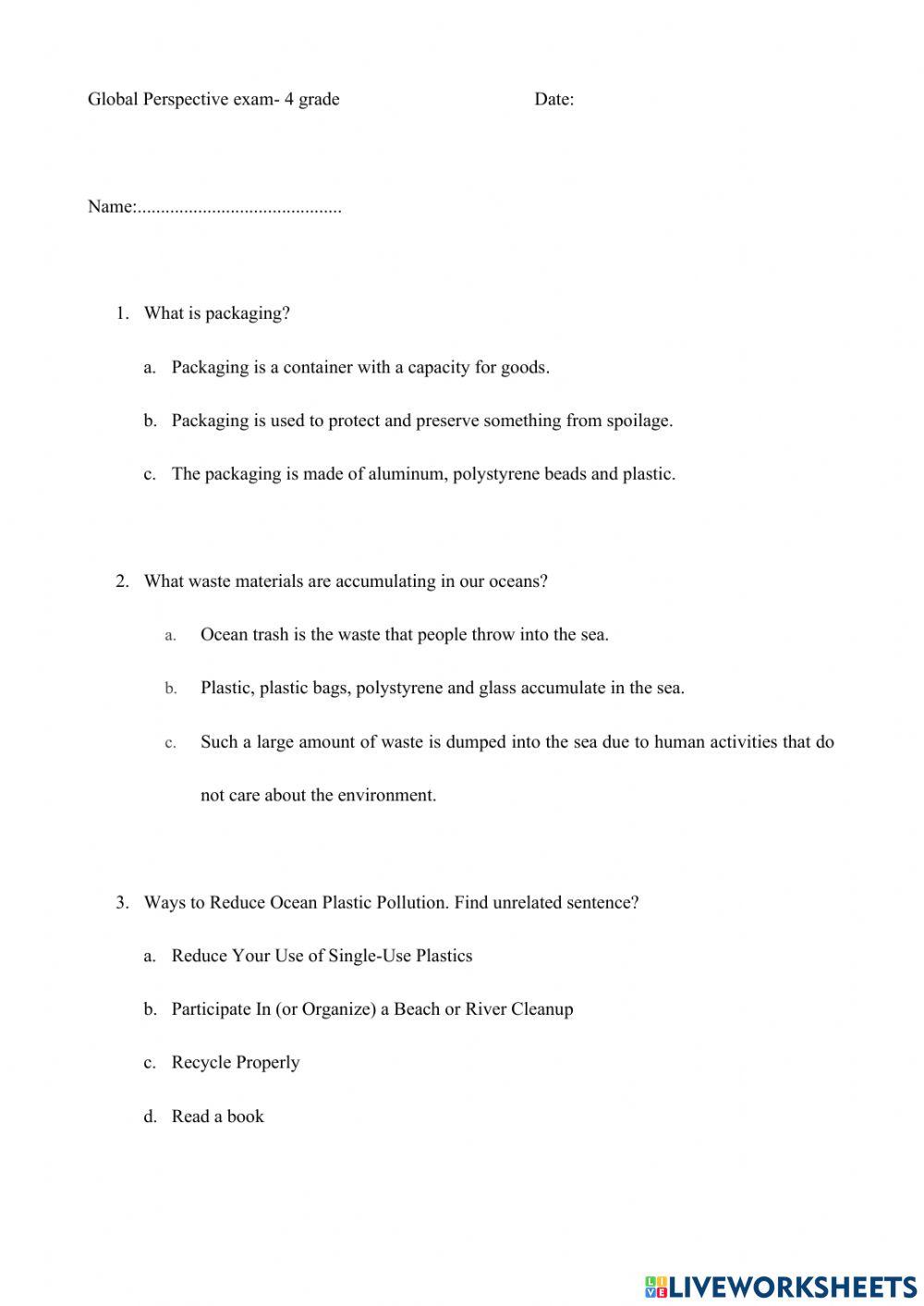 4-grade-GP-exam 1000987 | exam_gp | Live Worksheets